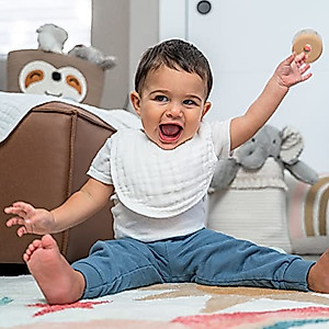 Comfy Cubs Muslin Baby Bibs, Drool Bibs 8 Pack, 100% Cotton Adjustable Size with Easy Snaps, Teething & Drooling Soft and Absorbent, Washable and Reusable