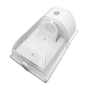 26W 3000LM LED Wall Pack Light, 100-277Vac 5000K Daylight, Photocell Dusk to Dawn Wall Pack, 150-250W MH/HPS Replacement, Outdoor Security Lighting Fixtures, Clear Lens (4-Pack White)