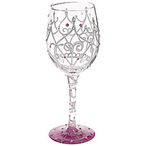 Lolita My Tiara Artisan Painted Wine Glass Gift