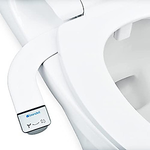 Brondell Bidet - Thinline SimpleSpa SS-150 Fresh Water Spray Non-Electric Bidet Toilet Attachment in White with Self Cleaning Nozzle