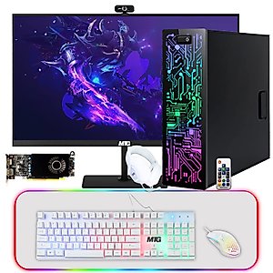 Gaming Desktop PC, Intel Core i5 4th Gen, TechMagnet Zeus, AMD RX 550 Graphics, 16GB RAM, 240GB SSD | 2TB HDD, MTG New 24 Inch Monitor, Gaming Kit, Webcam, WiFi, Win 10 Pro (Renewed)