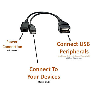 [3 Pack] USB Port Adapter, Micro OTG Cable and Power - Compatible with fireSticks, Streaming Media Devices, Rii and Logitech Keyboards, and Nintendo Switch, SNES, NES Classic