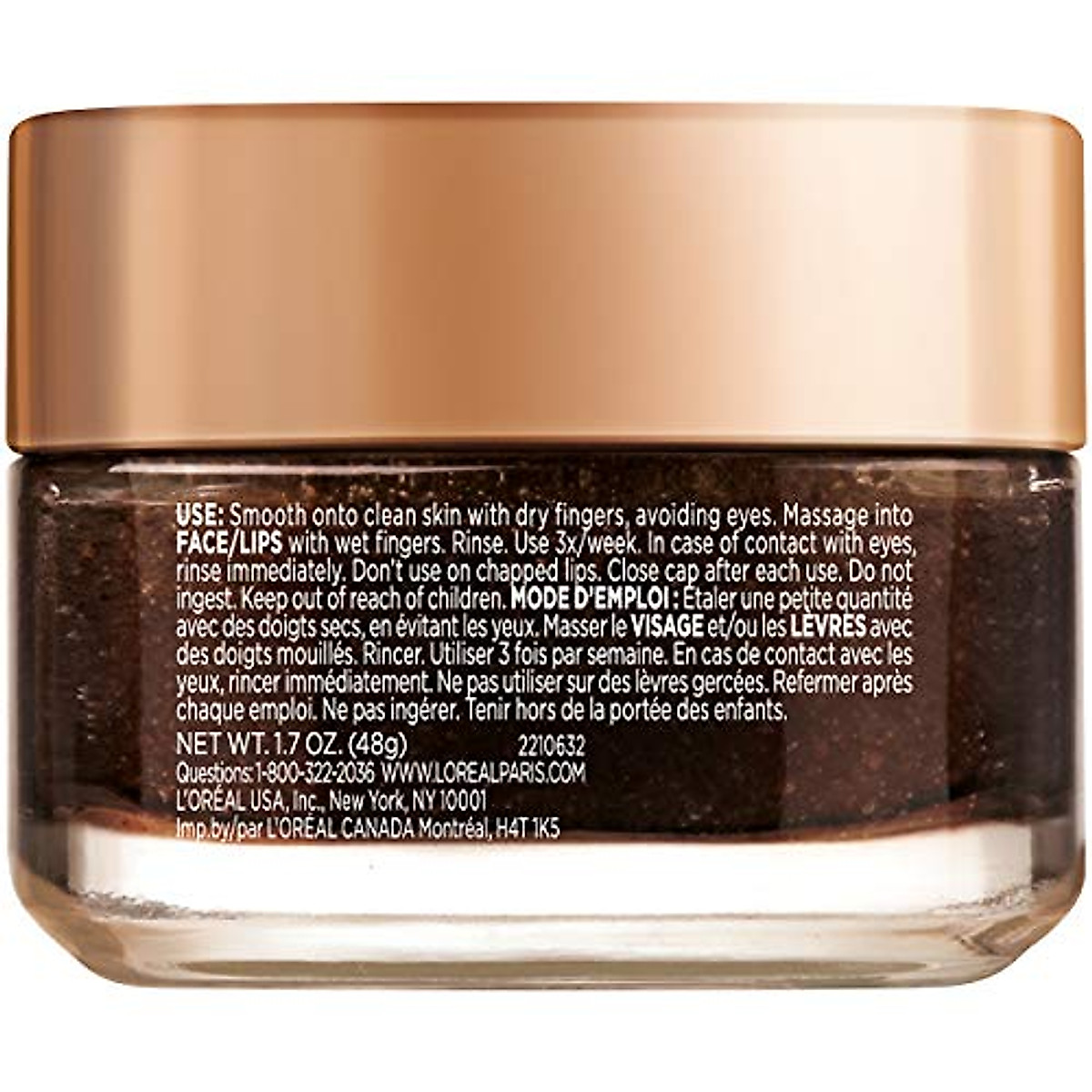L'oreal Paris Skin Care Pure Sugar Face Scrub With Kona Coffee To Instantly Resurface & Energize for Soft Glowing Skin, 1.7 Ounce