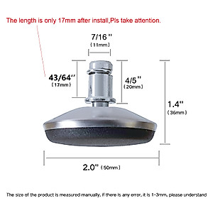 UARELVA Office Chair Bell Glides Replacement Desk Chair Wheels Swivel Caster Wheels to Fixed Stationary Foot Dia 7/16"(11 mm) Stem Fit Most Office Chair