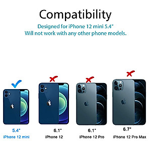 MP-MALL [2+2 Pack] 2 Pack Privacy Screen Protector + 2 Pack Camera Lens Protector Designed for iPhone 12 Mini 5G 5.4-inch, Not Fit for iPhone 12, Tempered Glass 9H Hardness