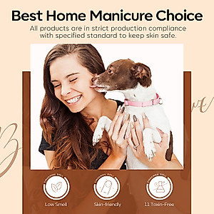 modelones Gel Nail Polish Set, 6 Colors Gel Polish Kit Pearl Nude Brown Shimmer Glitter Orange Red Nail Polish Gel, All Seasons Nails Soak OFF LED Gel Nail Kit Manicure Nail Art Salon DIY Gift