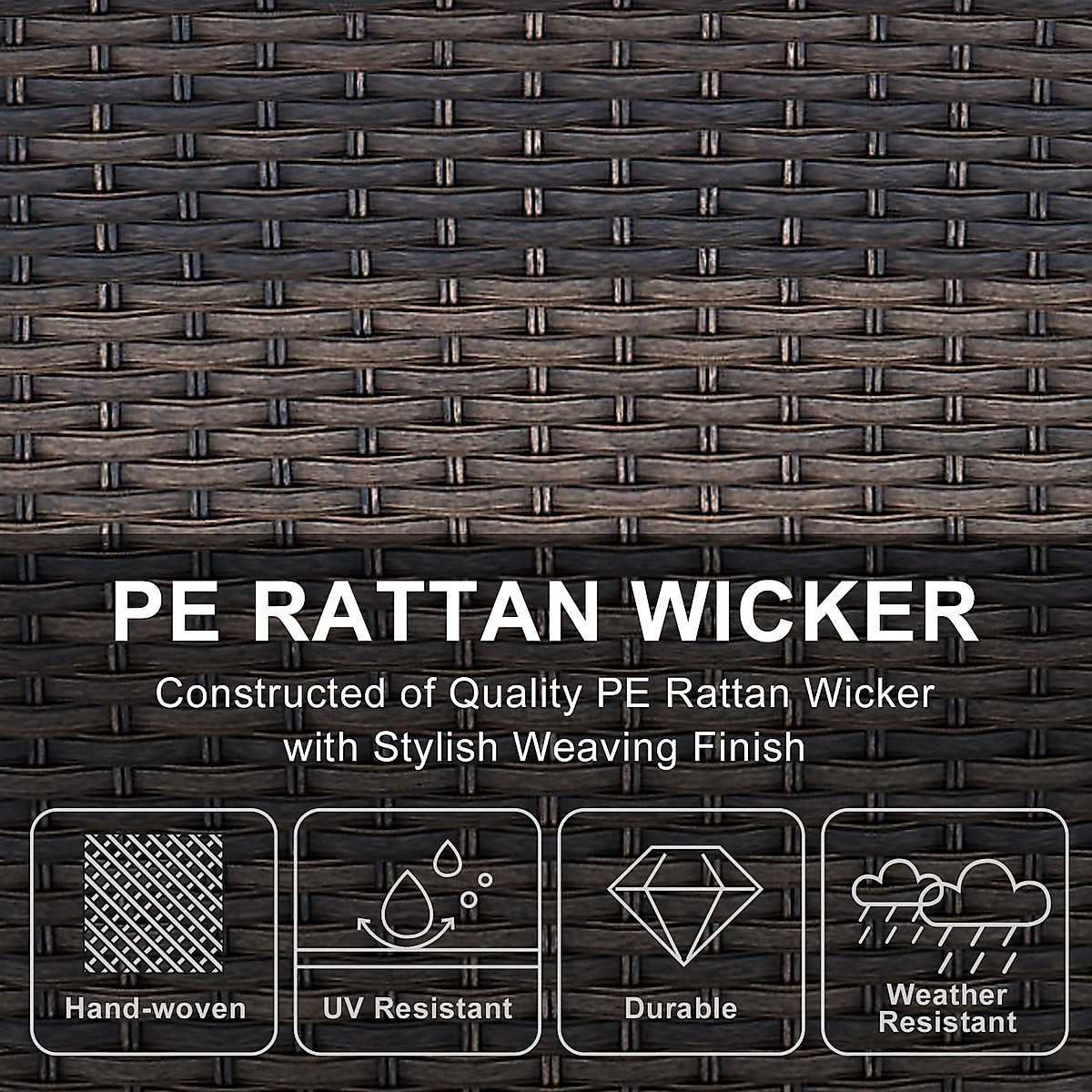 HUMMUH 8-Piece Outdoor Patio Furniture PE Wicker Patio Conversation Set,High Back Patio Couch with Ottomans Outdoor Chairs for Backyard,Porch,Deck