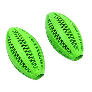 Alnicov 2pcs Dog Toy BallNontoxic Bite Resistant Toy Ball for Pet Dogs Puppy Cat,Dog Pet Food Treat Feeder Chew Tooth Cleaning Ball (Green)