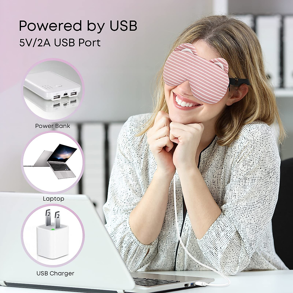 Heated Eye Mask for Dry Eyes - Stye Eye Treatment Dry Eye Mask for Dry Eyes Warm Compress for Eyes, Relieve Blepharitis, Pink Eye, Eye Hot Compress for Eye Dry Eye Therapy Mask Eye Warmer DiviniTi