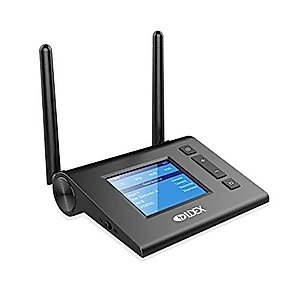 Bluetooth Transmitter Receiver, Wireless Bluetooth Adapter with Unique LCD Display, Low Latency Bluetooth 5.0 Audio Adapter, Dual Link Optical RCA AUX for Headphones, TV, PC, Laptop and Speaker（black）
