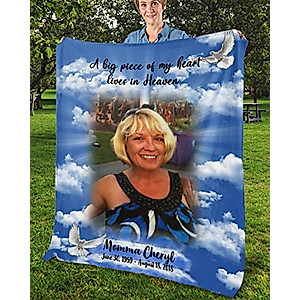 Generic Loving Memories I Will Miss You Until We Meet Again Upload Photo Memorial Personalized Fleece Blanket, Grandma Grandpa Dad Father Mother Memory Blanket, in Love Memory Gifts Blanket.