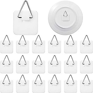 Sawysine Invisible Adhesive Plate Hanger Vertical Plate Holders for Plate Pictures Wall Art Decor Supplies, 1.25 Inch (40 Pieces)