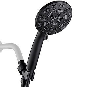 Matte Black 8 Functions Shower Head with handheld, High Pressure Shower Head Set with Hose Adjustable Bracket