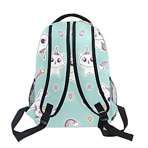 Cute Unicorn Cat Caticorn Backpack Girl Backpacks for School Elementary Cute Bookbags for Girls 3rd 4th 5th Grade