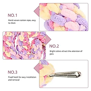 Mikikit Sugar Glider Climbing Rope Hamster Swing Toy Hamster Toy Woven Rat Toy Sugar Glider Toy Hanging Guinea Pig Toy Bird Cage Bird Swing Parrot Cage Toy Chew Hanging Toys Cotton Rope