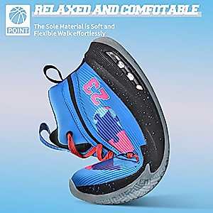 ASHION Boys Girls Shoes Sneakers Kids Shoes Boy's Basketball Shoes for Kids Basketball Shoes Tennis Shoes Non-Slip Sneakers(4,A-white)