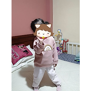 Kulcerry Infant Baby Boy Girl Rainbow Sweatshirt Crewneck Pullover Sweater Long Sleeve Shirt Fall Winter Clothes (Pink, 9-12 months)