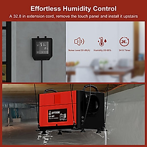 APTOOK 140 Pint Commercial Dehumidifier, Crawl Space Dehumidifier with drain Hose for Basements, Flood Repair Water Damage Restoration, Auto Defrost, Memory Starting