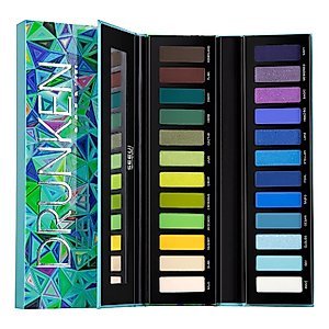 SEEUI Makeup Palette Easy to Blend 24 Shades Metallic and Shimmers Eyeshadow Sweatproof and Waterproof Eye Shadows Rainbow Eyeshadow Palette