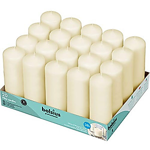 Bolsius Ivory Pillar Candles – 2x6 Unscented Candle Set of 20 – Dripless, Smokeless, and Clean Burning Household Dinner Candles – Perfect for Weddings, Parties, Dinners Decorative Candles