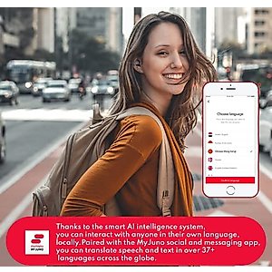 Mymanu CLIK S Translation Earbuds Using MyJuno Translation app, Passive Noise Cancellation with Long Battery Life and Advanced Audio Quality