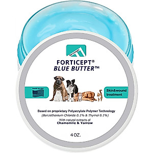 Forticept Blue Butter – Hot Spot Treatment for Dogs & Cats | Dog Wound Care | Skin Yeast Infections, Ringworm, Cuts, Rashes, First Aid Veterinary Strength Topical Ointment 4oz