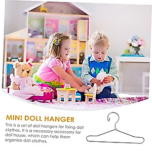 NOLITOY 50 pcs Mini Hanger Toddler Colorful Earrings Baby Metal Clothes Hanger Miniature Coat Hanger Wardrobe Hanger Mini House Supplies Doll Clothing Rack Playhouse Hanger Stand Frame