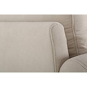 Container Furniture Direct Briscoe Ultra Modern Upholstered Button Tufted Back with Rolled Arms Living Room, Sofa, Biscuit