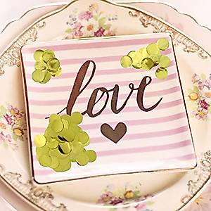 Gold Sparkling Round Dot Confetti 100 Grams Metallic Glitter Foil Circle Confetti for Party Table Scatter Wedding Festival DIY Decoration