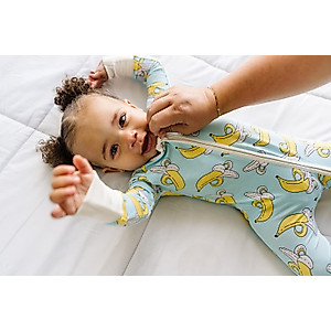 Little Sleepies Zippy Baby & Toddler Pajamas - Bamboo Viscose Sleeper for Boys and Girls, Newborn Sleeper w/ 2-Way Zipper w/Mitten Cuffs, Made From Viscose from Bamboo, Bananas, 3-6M