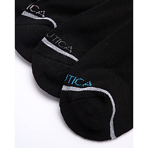 Nautica Women's Comfort Cushioned Quarter Cut Moisture Control Athletic Socks (6 Pack), Size 4-10, Black