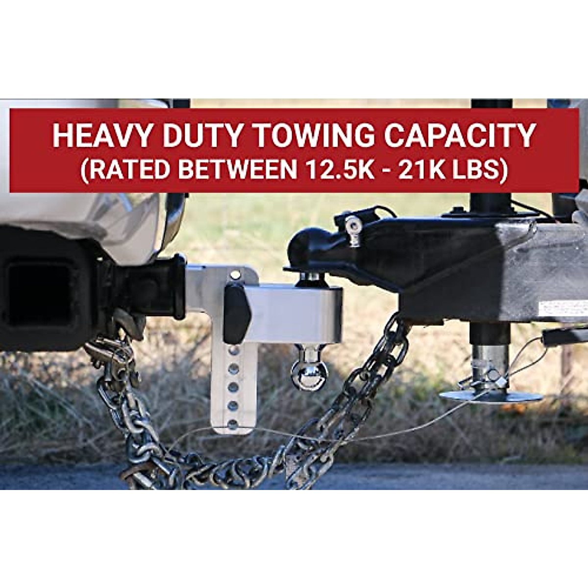 Weigh Safe Adjustable Trailer Hitch Ball Mount, 8" Adjustable Drop Hitch for 2.5" Receiver w/ 2 pc Keyed Alike Lock Set, Heavy Duty Aluminum Trailer Tow Hitch w/Chrome Plated Tow Balls, 18,500 GTW