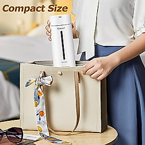 CHACEEF Travel Electric Kettle, 350ml Small Portable Kettle with Non-stick Coating, BPA Free, 3 Colors LED Water Boiler with Keep Warm Function, Fast Boil and Auto Shut Off Water Kettle, White