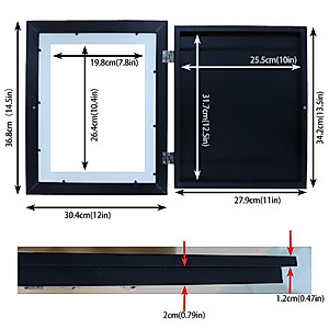 MGUTOD Kids Artwork Frames Front Opening for 50 Pictures - 10x12.5 A4 Children Artwork Display Frame, Kids Art Drawing Projects Photos Crafting Show Suspension Frames for Home, Office
