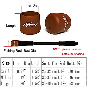JZTang 4 Pcs Fishing Rod Butt Cushion Fishing Rod Protector Silicone Butt Cap for Fishing Rod Seat O Hole Dia: 24.5 mm/ 1 inch