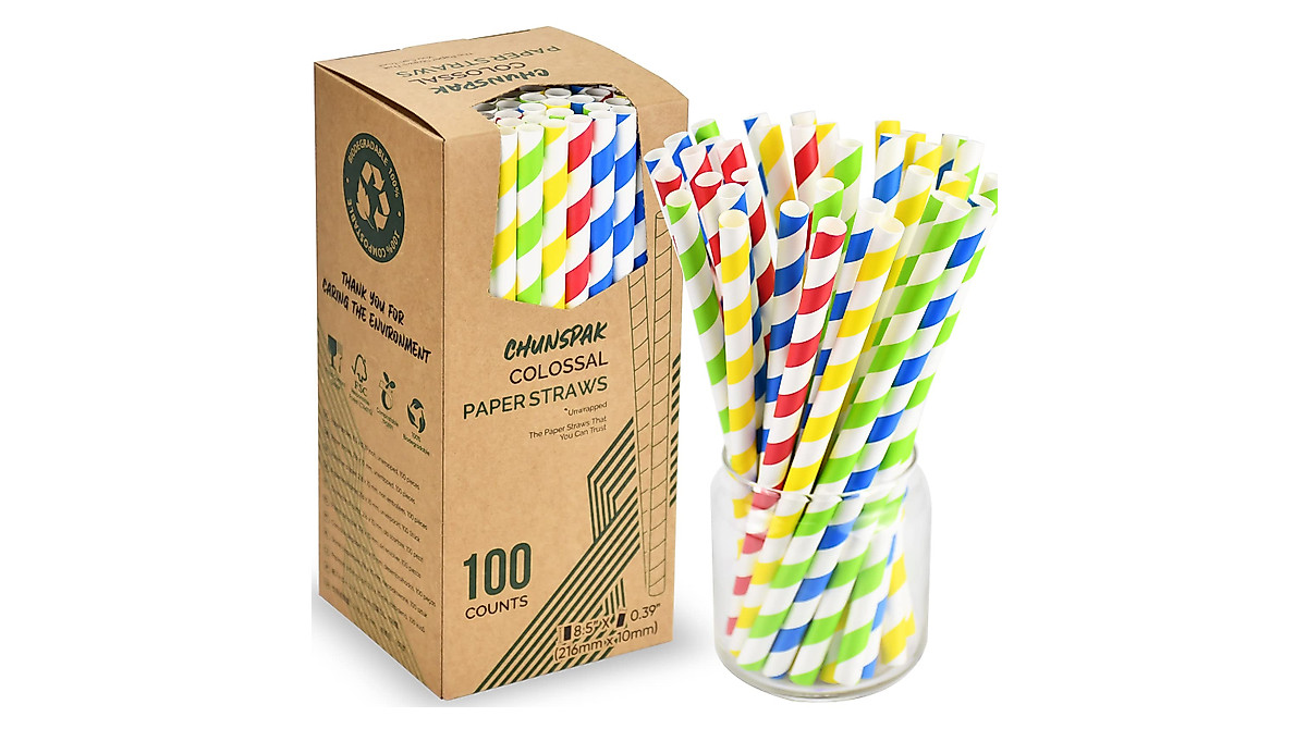 Colossal Paper Straws for Smoothies - Eco-Friendly Pack