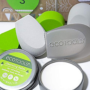 Ecotools Beauty Makeup Sponge Set, 4 Blenders, With Sponge and Brush Cleaner, Includes Travel Accessory Case