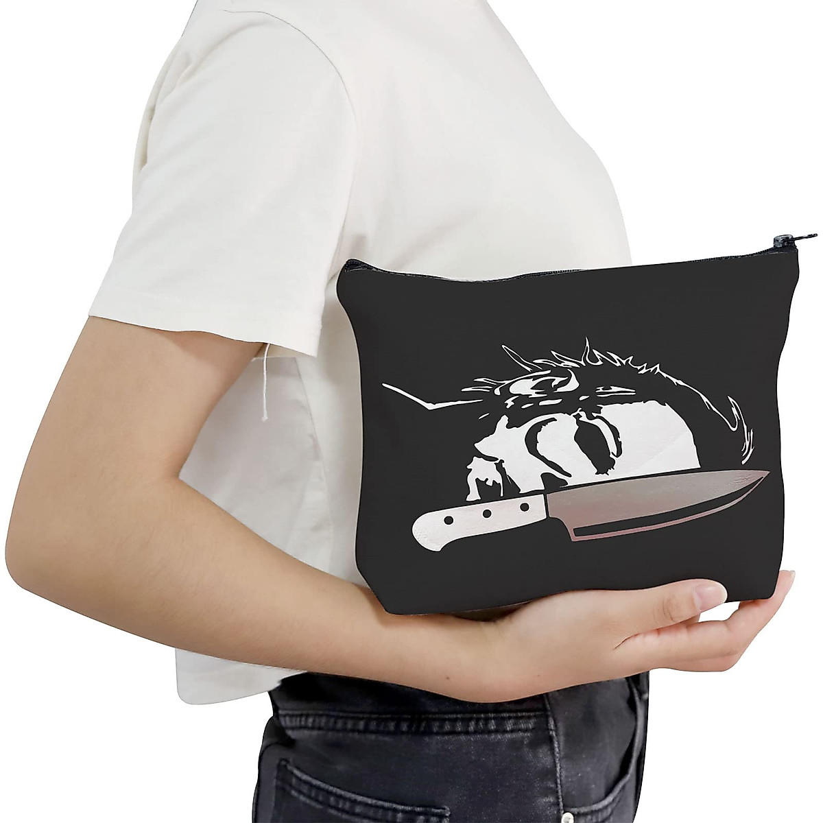 POFULL Horror Lover Gift Horror Movie Merchandise Horror Friends Gift Killer Makeup Bag (M Horror bag)