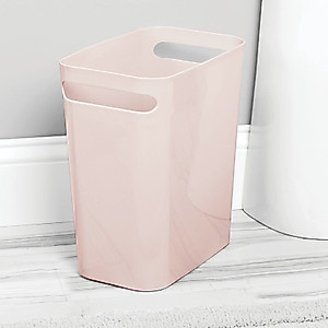 mDesign Light Pink 2.5 Gallon Plastic Trash Can, Set of 2, 10.875 x 7 x 12 in