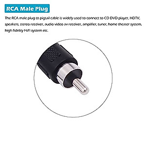 Fancasee 2 Pack 6 ft Speaker Wire RCA Male Plug Jack Connector to Bare Wire Open End Pigtail RCA Cable for Speakers Amplifier Audio Video AV Receivers