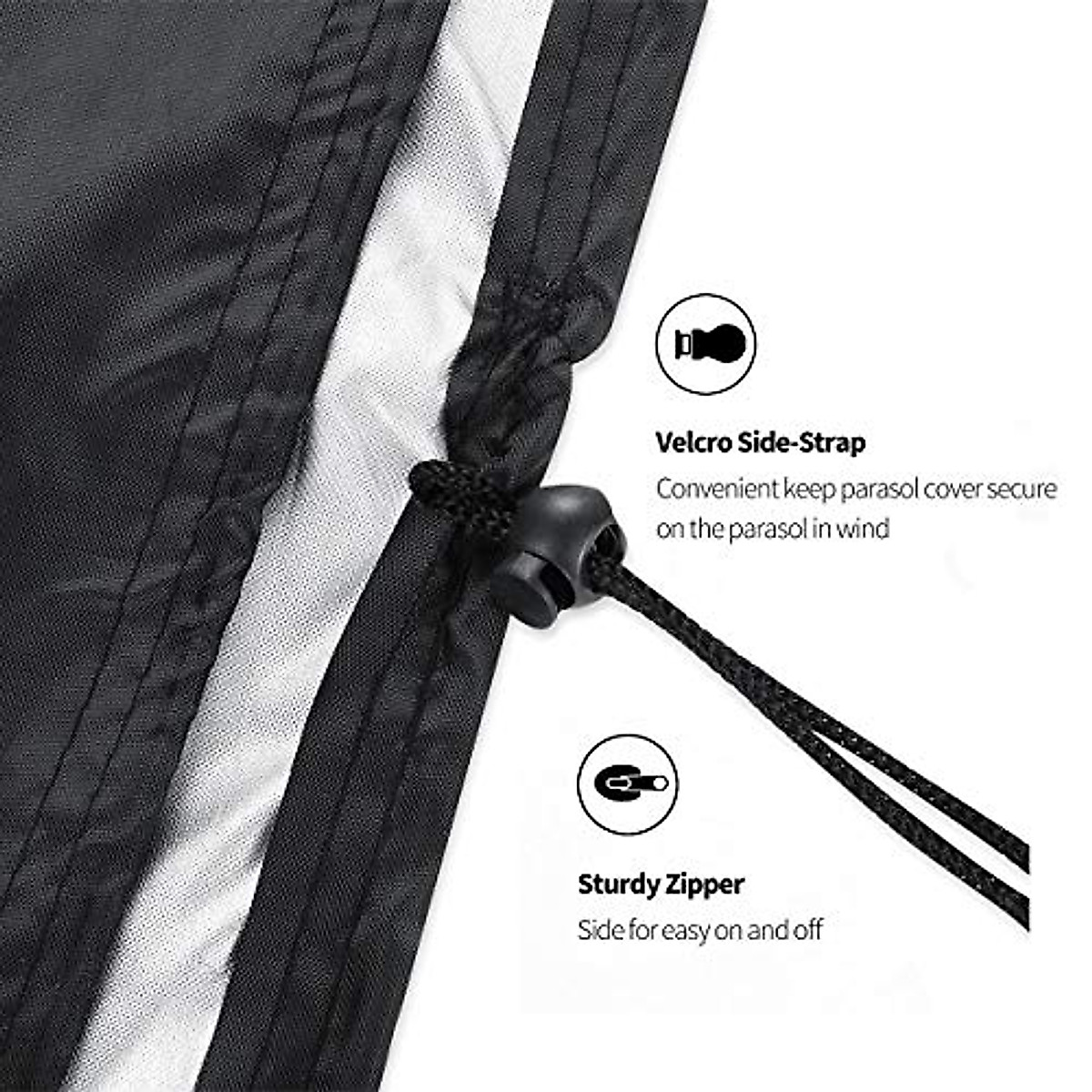 Luck Dawn Patio Furniture Covers, Waterproof & Dust-Proof Outdoor Rectangular Table and Chair Set Cover with Straps Fasteners 47" L x 47" W x 29" H