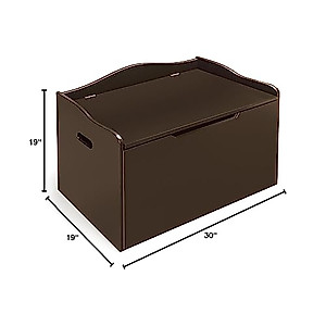 Badger Basket Kid's Wooden Toy Box and Storage Bench Seat with Safety Hinge - Espresso