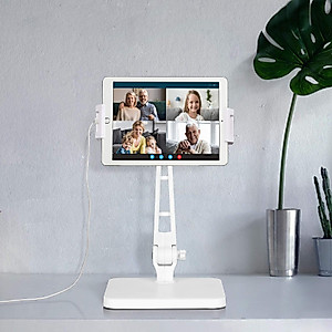 DoubleSun iPad Stand Holder, Tablet Stand Adjustable - 360° Swivel Folding iPad Stands and Holders for Desk Fits Phone iPad Air Mini Pro, Kindle, Fire, Surface, (4.7''-12.9'')