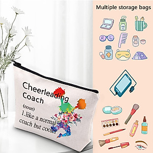 VAMSII Cheer Coach Gifts Cheerleading Coach Makeup Bag Thank You Gift for Cheer Coach Cheerleader Cosmetic Travel Pouch (Cheer Coach Bag)