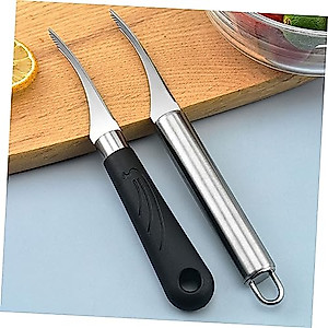 Angoily 2pcs Shrimp Thread Cutter Lobster Shrimp Peeling Tool Seafood Picks Shrimp Cleaner Tool Shrimp Line Cleaner Kitchen Gadgets Stainless Steel Peeling Machine Seafood
