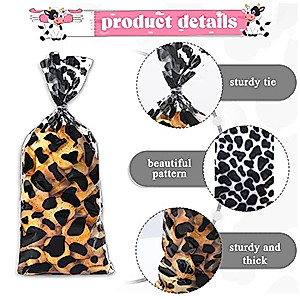 Storage bag Cow Print Goodie Bags Cow Party Favors Treat Bags Cellophane Gift Bags with Twist Ties for Cow Theme Baby Shower Cowgirl Cowboy Birthday Party Supplies 100 Pcs