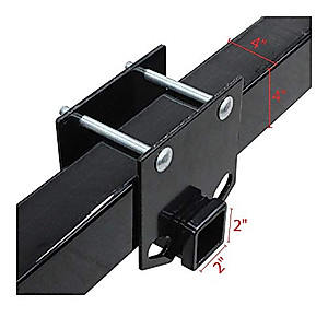 Quick Products QPDBAR Drop-Down Bumper Receiver Adapter with 2" Receiver - Fits 4" Square Bumper