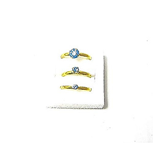 Melodys Gift Depot Girls Birthstone Ring Jewelry Set-Choose Month Get 3 Crystal Adjustable Rings Boxed (APR)