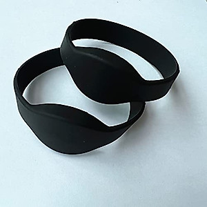 YARONGTECH RFID Bracelet,125khz em4100 RFID Silicone Wristband for Access Control (Pack of 5) (Black)