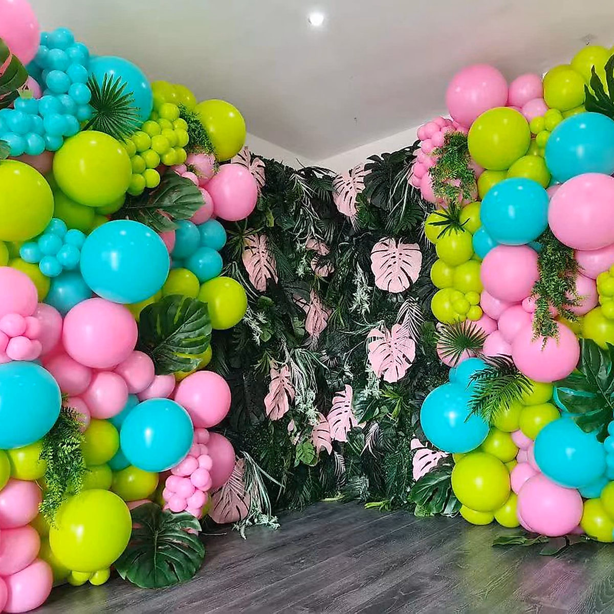 Teal Balloons Happy Birthday Decoration 73pcs 5/10/12/18 inch Assorted Sizes Turquoise Tropical Hawaii Flamingo Party Balloons